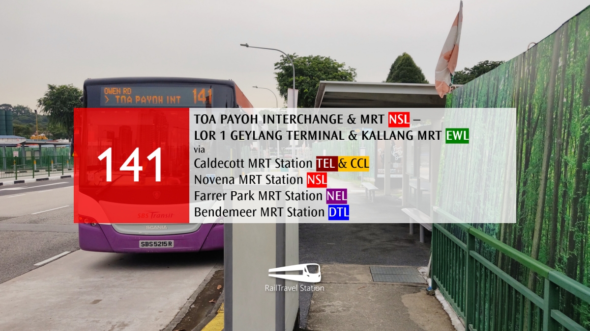 SBS Transit Bus 141 • Caldecott MRT Station to Toa Payoh, Novena ...