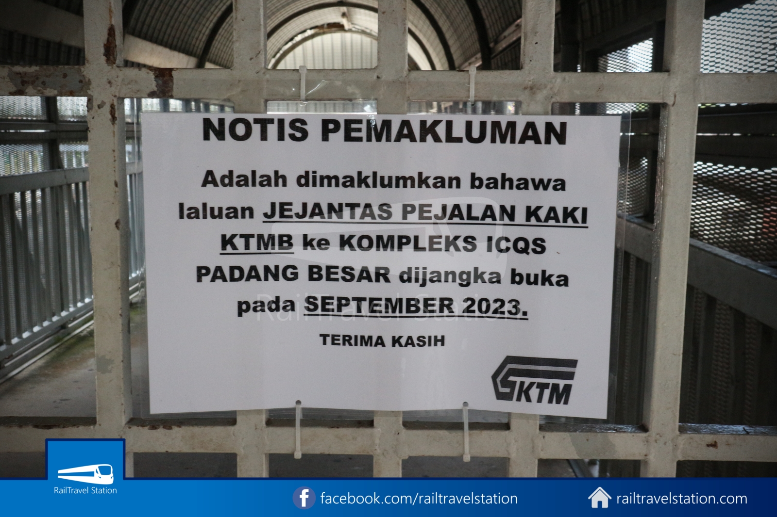Padang Besar KTM Pedestrian Bridge To Reopen September 2023 ...